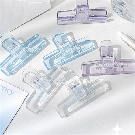 심플 클리어 투명 집게 책 공책 서류 시험지 집게 클립 새학기 신학기 준비물 다이어리 감성 집게 에이블리