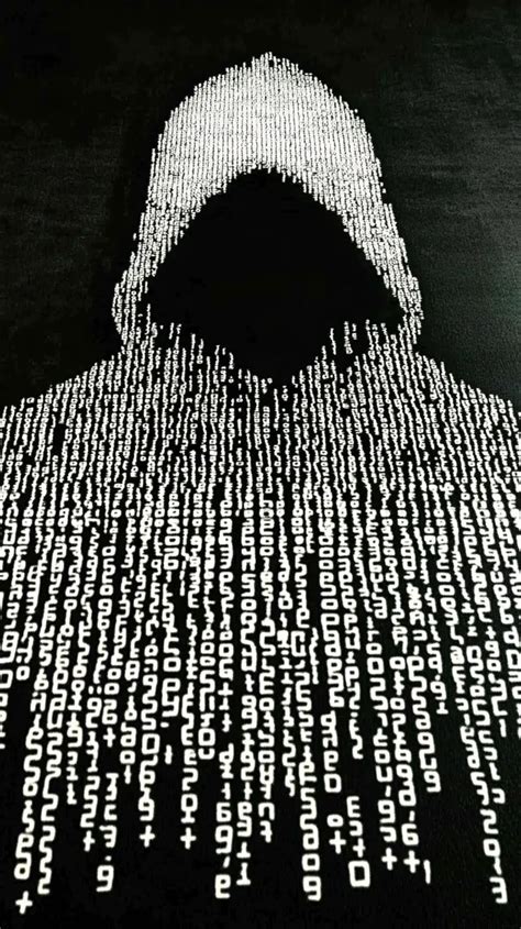 Free Hacker Portrait In Ascii Art On Black Background Urban Tech