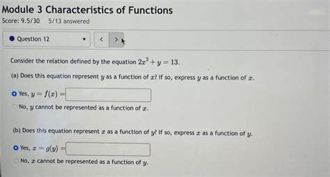 Solved Module 3 Characteristics Of Functions Score