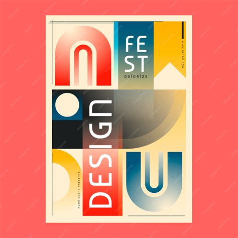 Gradient Bauhaus Poster Design Premium Vector