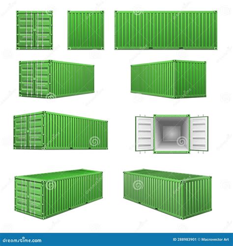 Cargo Container Set Stock Vector Illustration Of Metal 288983901