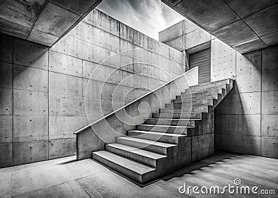 Bold Brutalist Concrete Staircase A Monochrome Masterpiece Of Modern