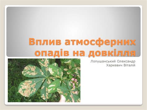 Вплив атмосферних опадів на довкілля презентация онлайн