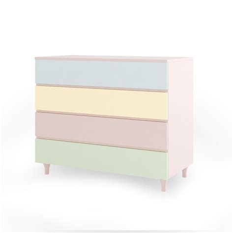 Cômoda De Bebê Haus Nature 4 Gavetas 110cm Candy Color Lilibee