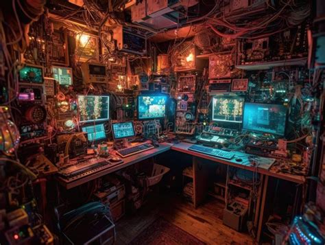 Lit Cyberpunk Hideout Stock Illustrations 18 Lit Cyberpunk Hideout