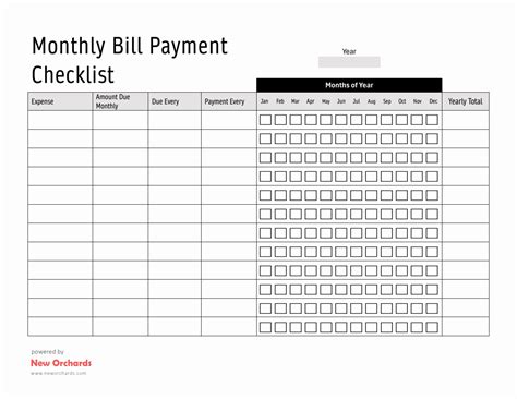 Free Bill Tracker Templates Pdf Word Excel