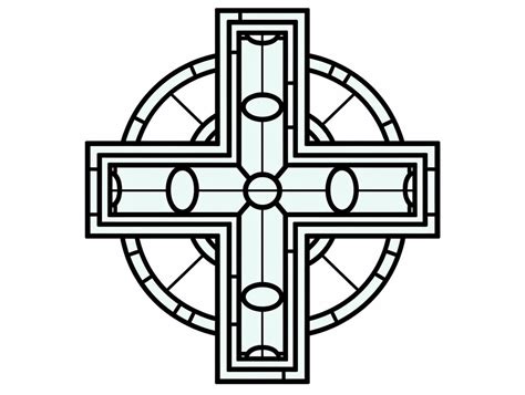 Beautiful Stained Glass Cross Coloring Coloring Page