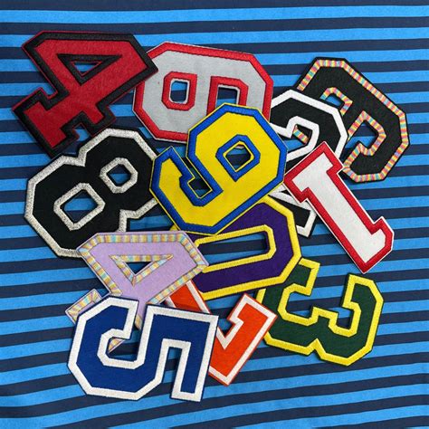 High School Varsity Numbers Patch College Letterman Jacket Etsy