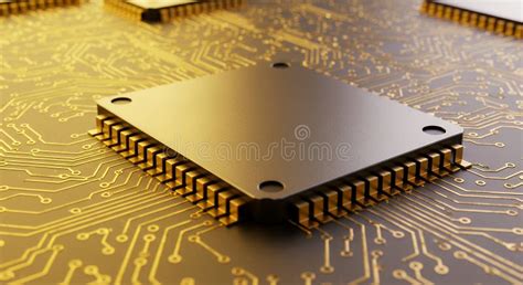 Computer Chip On Circuit Board Close Up Technology And Innovation Stock Image Image Of High
