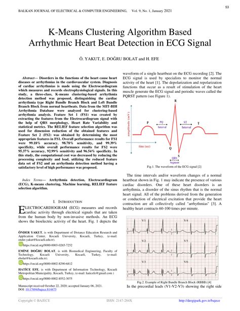 Pdf K Means Clustering Algorithm Based Arrhythmic Heart Beat