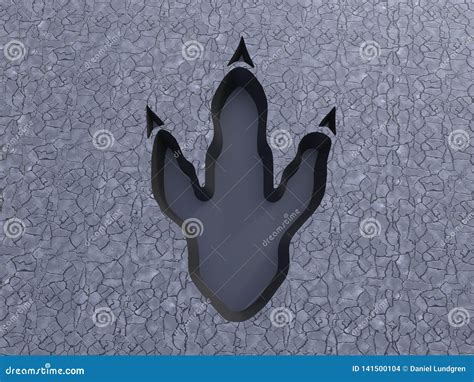 3d Illustration Of Tyrannosaurusa Rex Footprint Stock Illustration