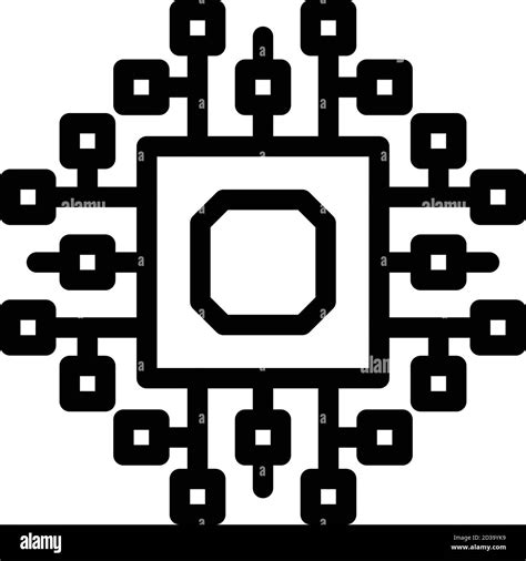 Computer Cpu Icon Outline Style Stock Vector Image Art Alamy
