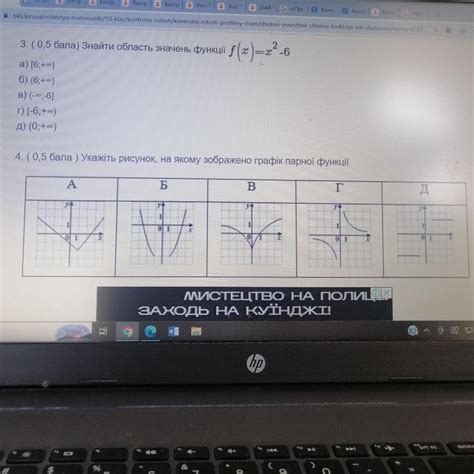 Укажіть рисунок на якому зображено графік парної функції Школьные