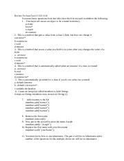 Review For Java Test 2 CUS 1116Spring2020AnswerKey Doc Review For Java Test 2 CUS 1116 You