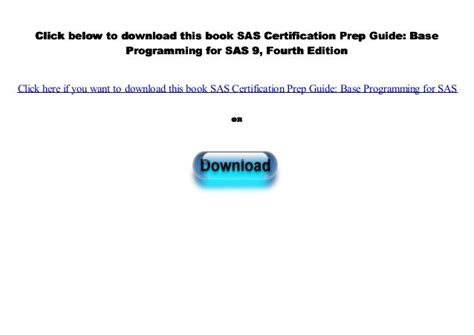 [pdf] sas certification prep guide base programming for sas 9 fourth