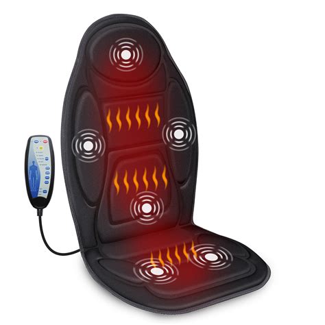 Snailax Vibrating Back Massager With Heat 6 Nodes Chair Pad Seat