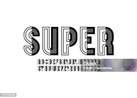 블랙 스트라이프 글꼴 알파벳 A에서 Z까지의 현대 어퍼 케이스 라틴어 문자 와 아랍어 번호0 9 디자인 벡터 일러스트 10eps