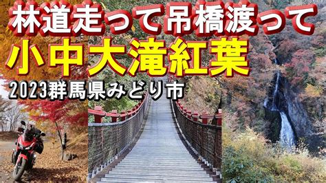 2025年の参考に小中大滝紅葉群馬県みどり市草木湖近く最大落差96mの大滝2023年11月4日林道小中西山線を走り紅葉の名所へ傾斜44