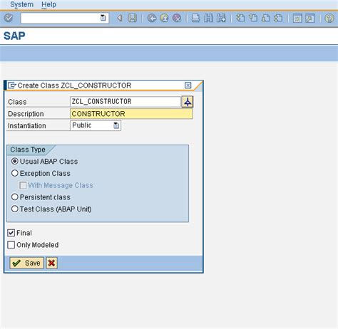 SAP TECH Global Class Creation Of Constructor