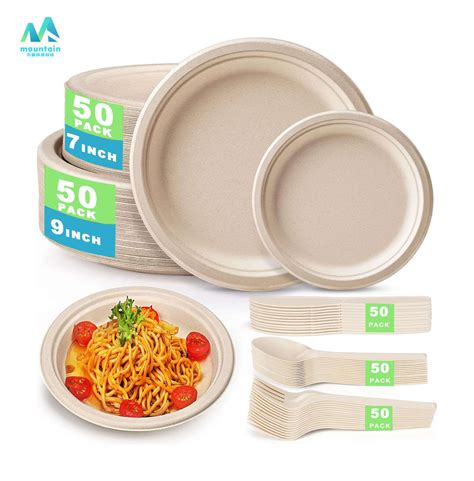 Customized Compostable Disposable Sugarcane Bagasse Tableware Wholesale