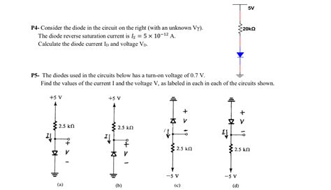 Solved P Consider The Diode In The Circuit On The Right Chegg