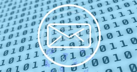 Image Of Envelope Icon And Data Processing Over Binary Coding Stock