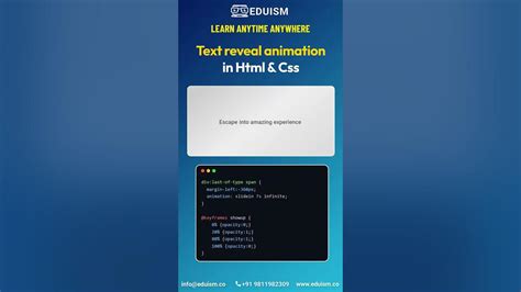 Text Reveal Animation In Html And Css Css Coding Html Programminglanguage Javascript Ai Ml