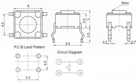 SMD Tactile Switch Push Button 6 6 3 1