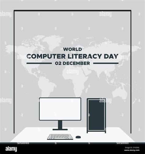 World Computer Literacy Day Illustration World Computer Literacy Day December 2 Template For