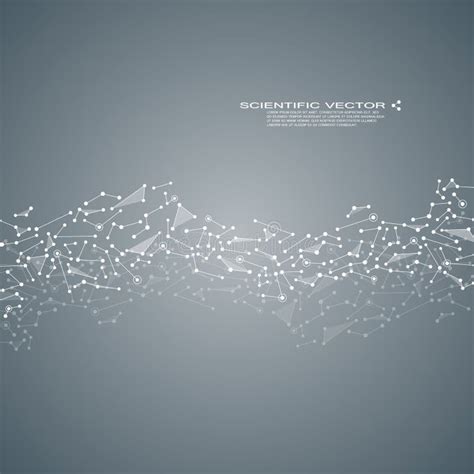 Molecule Dna And Neurons Vector Molecular Structure Connected Lines