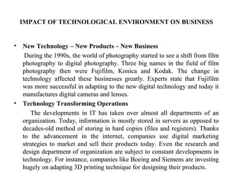 Be Technological Environment Ppt