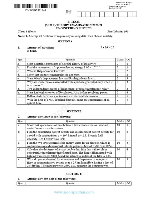 Engineering Physics Kas101t Pdf Diffraction Waves