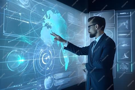 Premium Ai Image Businessman Presentation On The Futuristic Digital