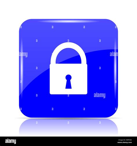 Lock Icon Blue Website Button On White Background Stock Photo Alamy