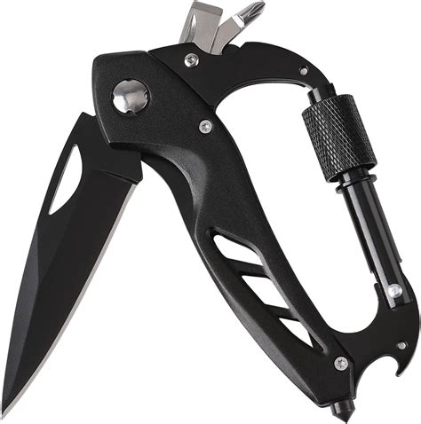 Multitool Carabiner With Folding Pocket Knifeedc Carabiner Keychain