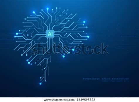 Technological Brain Machine Learning Concept Abstract Stock Vector