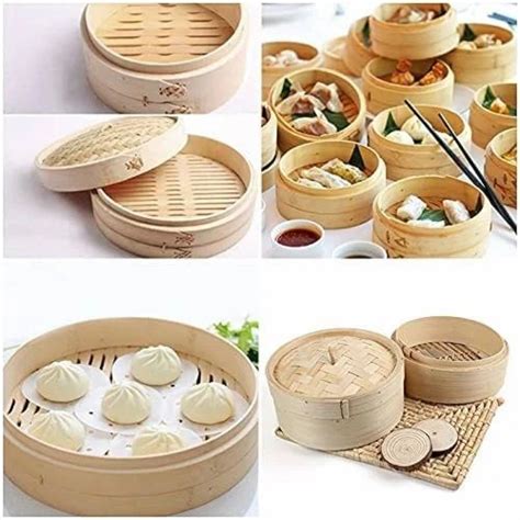 Beige Bamboo Round Momo Box Sizedimension 13inch Diameter At Rs