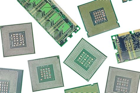 premium photo bunch of cpu central processor units and ram random access memory isolated