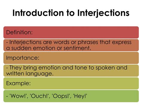 Interjections Grade 9 English Powerpoint Presentation Pptx