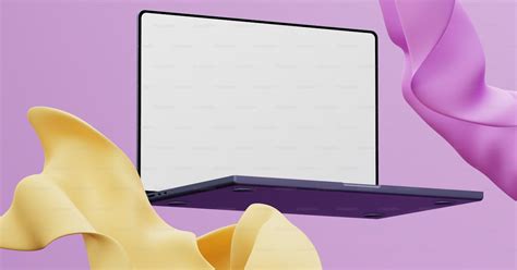 보라색 배경에 빈 화면이 있는 랩톱 컴퓨터 사진 Unsplash의 랩톱 이미지