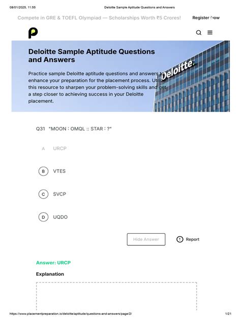 Deloitte Sample Aptitude Questions And Answers1 Pdf Question Linguistic Morphology