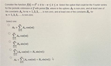 Solved Consider the function f t ť t for Chegg com