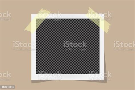 베이지색 배경에 고립 된 그림자와 함께 끈 적 테이프에 사각 프레임 템플릿 벡터 일러스트 레이 션 0명에 대한 스톡 벡터 아트