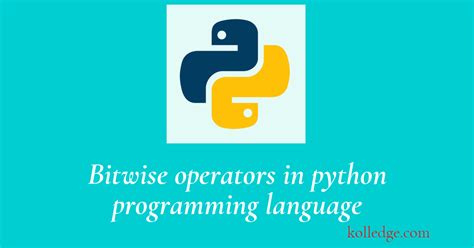 Bitwise Operators In Python Programming Language