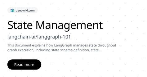 State Management Langchain Ailanggraph 101 Deepwiki