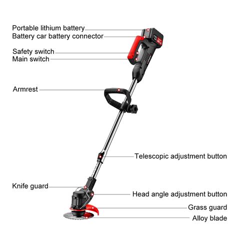 잔디깍는기계 충전식 리튬 이온 배터리 잔 깎는 기계 정원 가정 밍 티몬