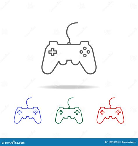 Gamepad Joystick Controller Icon Elements Of Game Life In Multi Colored Icons Premium