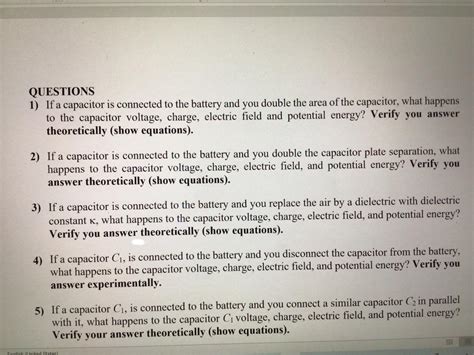 Solved QUESTIONS If A Capacitor Is Connected To The Chegg Com