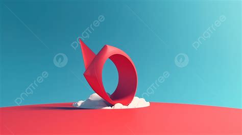 반지와 구름의 3d 애니메이션 푸른 하늘 배경에 원 현대 그래픽으로 3d 빨간 종이 비행기 3d 그림 렌더링 고화질 사진