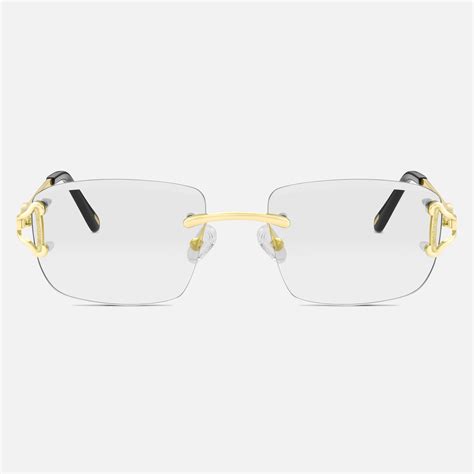Gold Rimless Class Ix Clear Lens Lux Frames